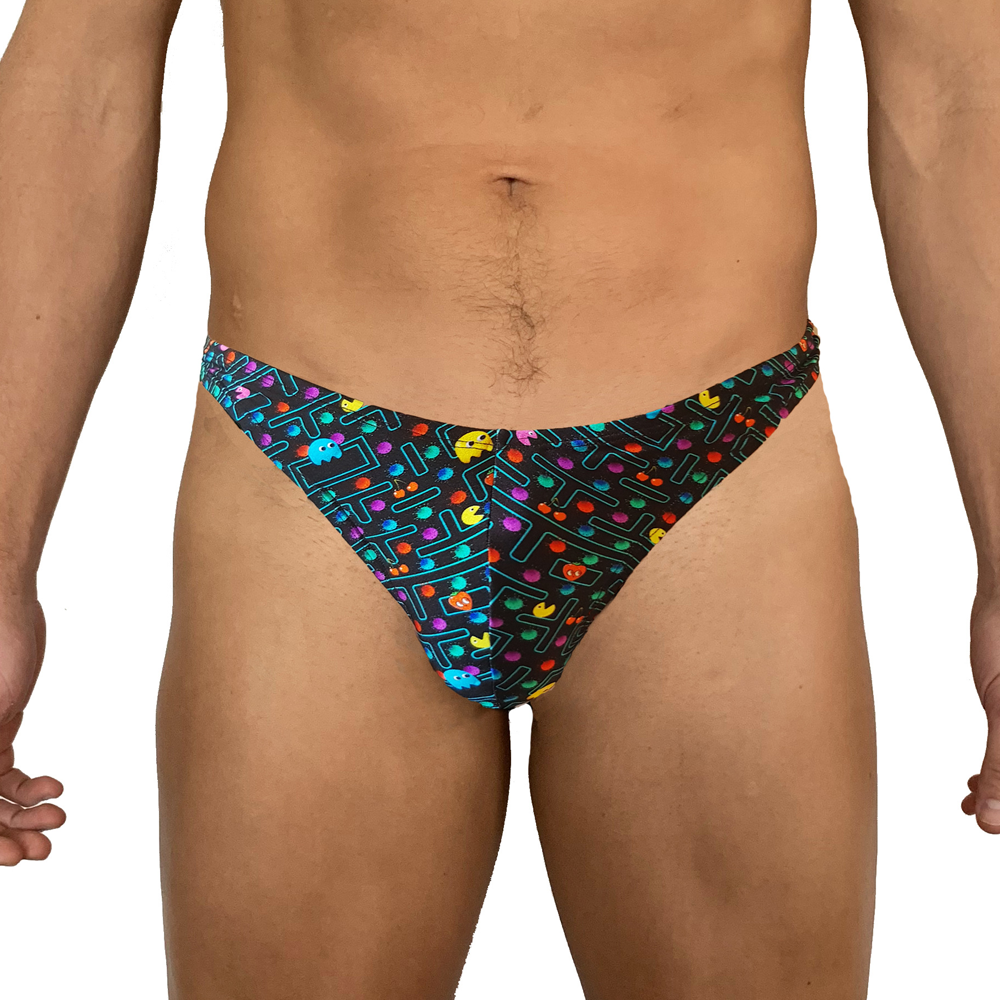 Covid Pacman Spandex male G string thong underwear – Spikey Pike